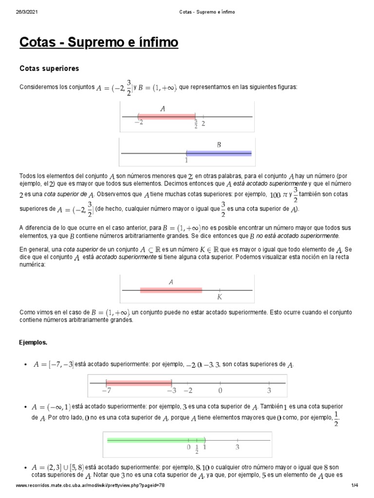3 Cotas - Supremo e Ínfimo | PDF | Conjunto (Matemáticas) | Matemáticas