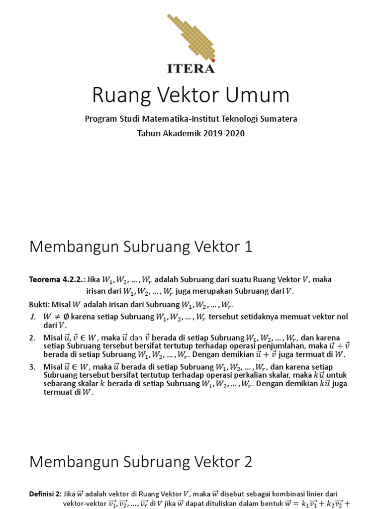 Ruang Vektor Umum (Bagian 2) | PDF