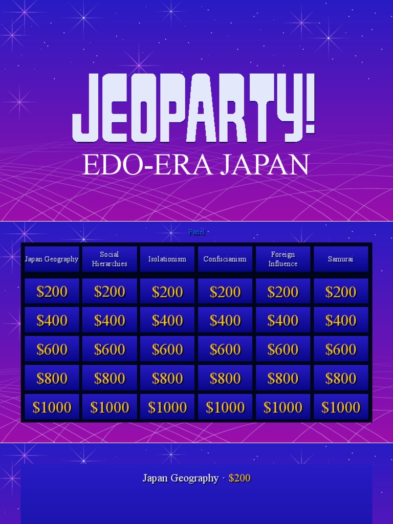 Edo Japan Jeopardy | PDF | Confucianism | Japan