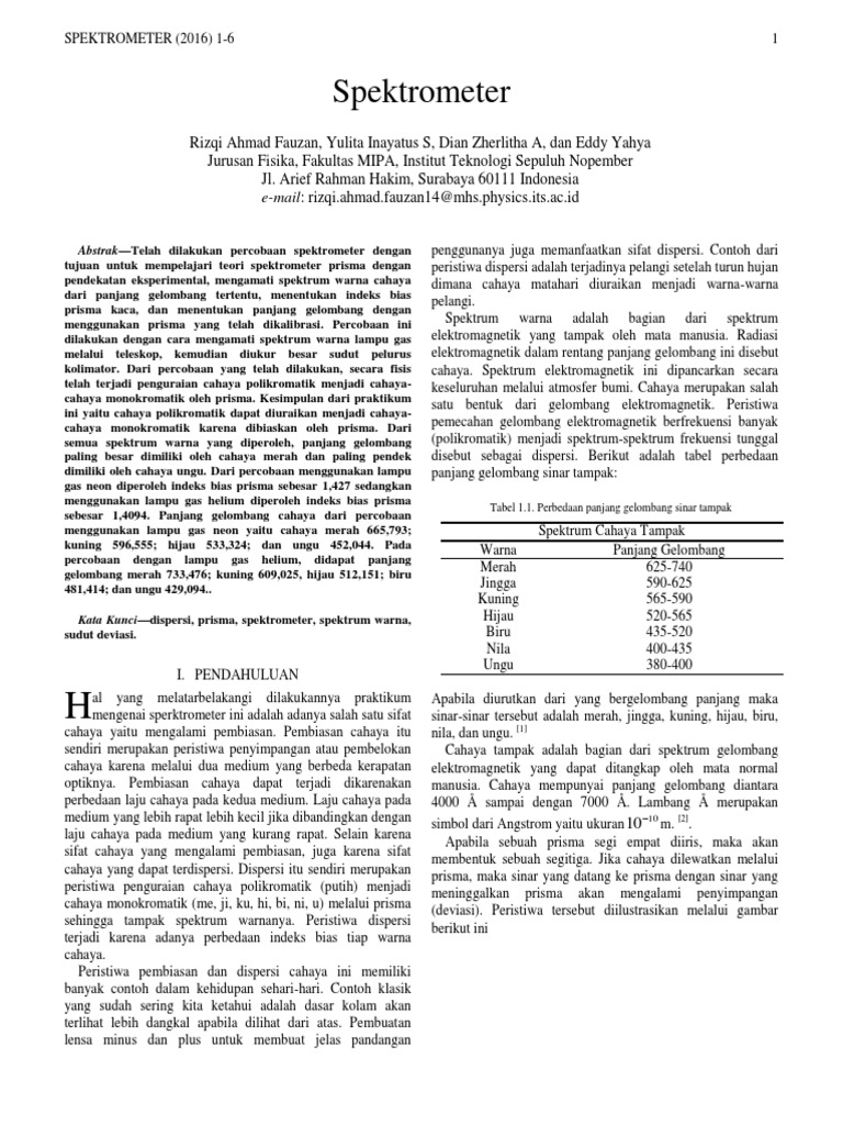 Laporan Resmi Spektrometer PDF Free | PDF
