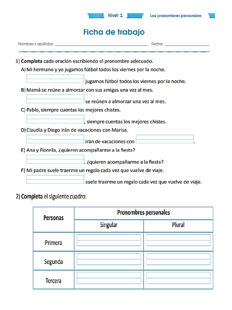 Pronombres Personales | PDF