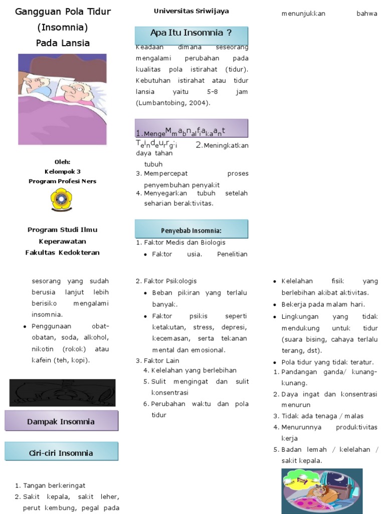 Leaflet Gangguan Pola Tidur | PDF