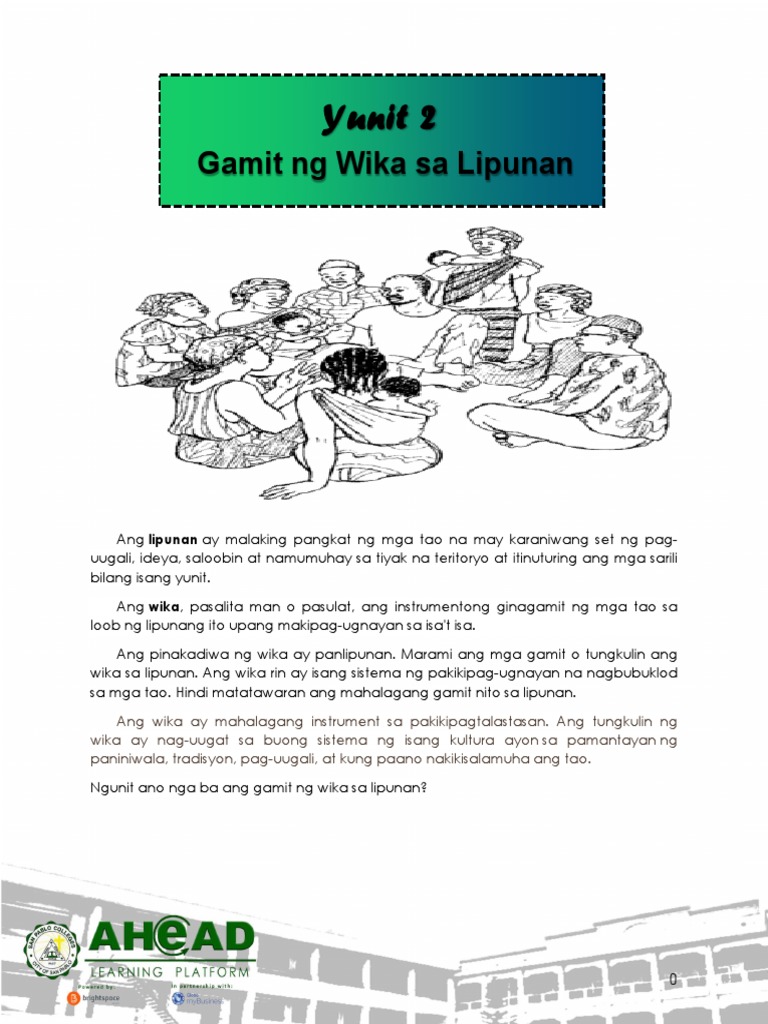 MODYUL - Yunit 2 - Aralin 1.A | PDF