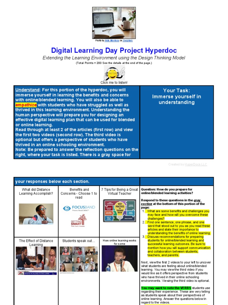 Meagan Sarno Digital Learning Day Project Hyperdoc Lesson Template 2021 | PDF | Educational ...