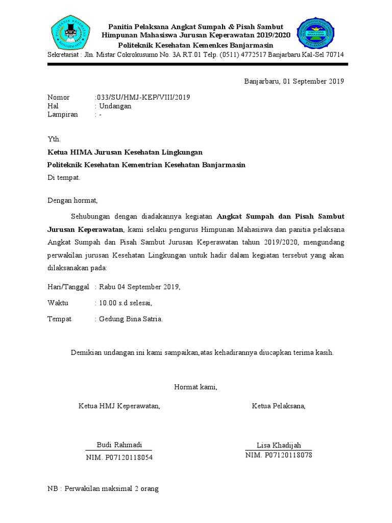 030-034 Surat Undangan Angsum Dan Pisbut Untuk HMJ Jur Lain | PDF