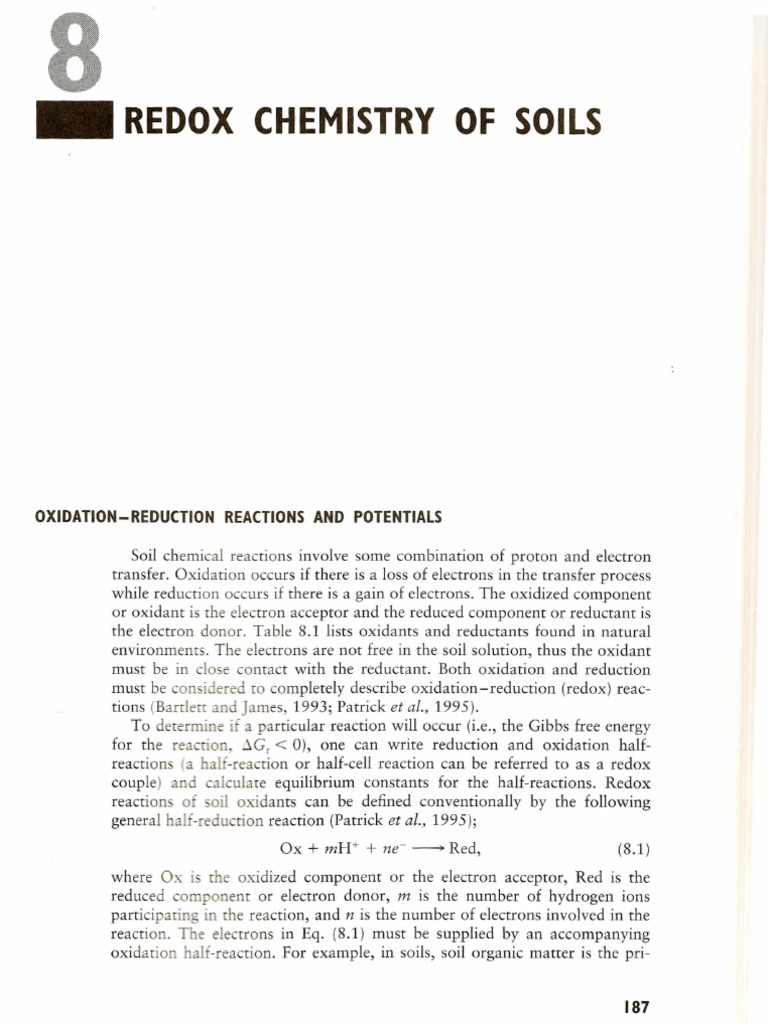 Redox Chemistry of Soils | PDF | Redox | Chemical Reactions