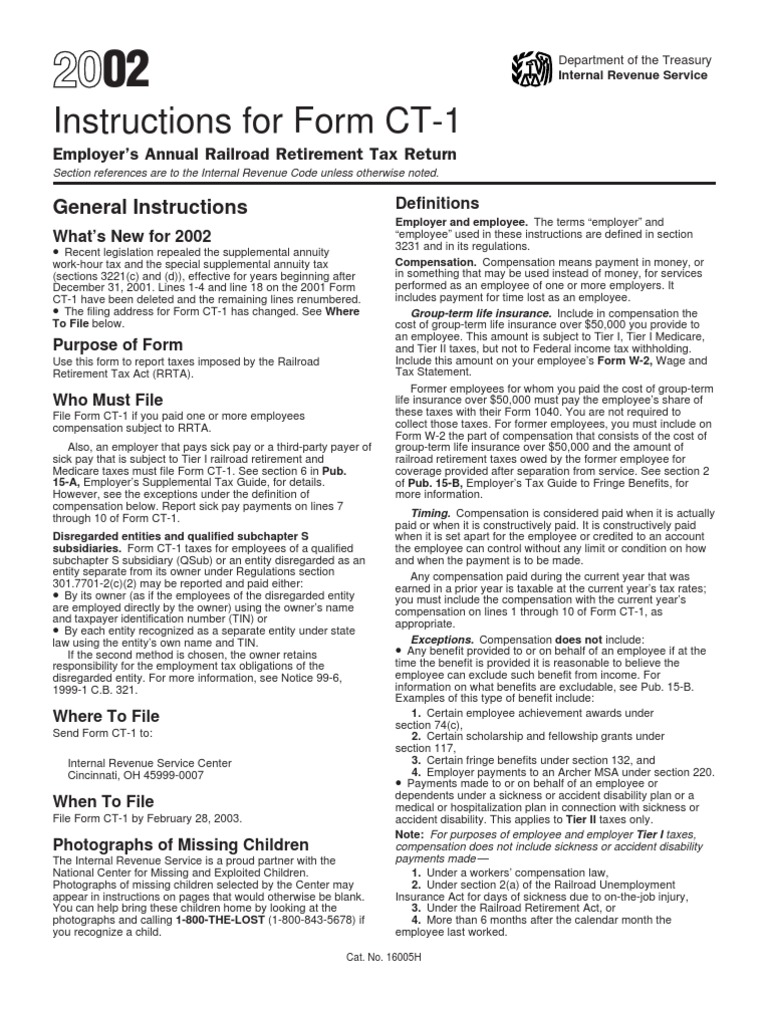 Instructions For Form CT-1: Pager/Sgml | PDF | Employee Benefits ...