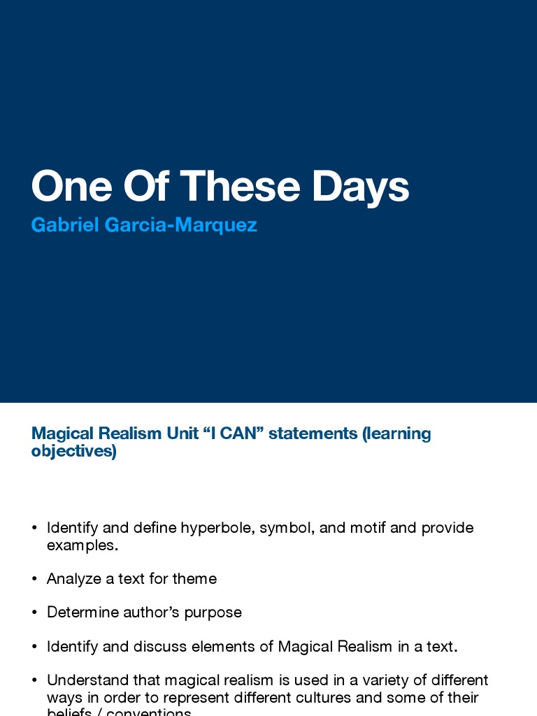 One of These Days - Garcia Marquez | PDF | Gabriel García Márquez ...