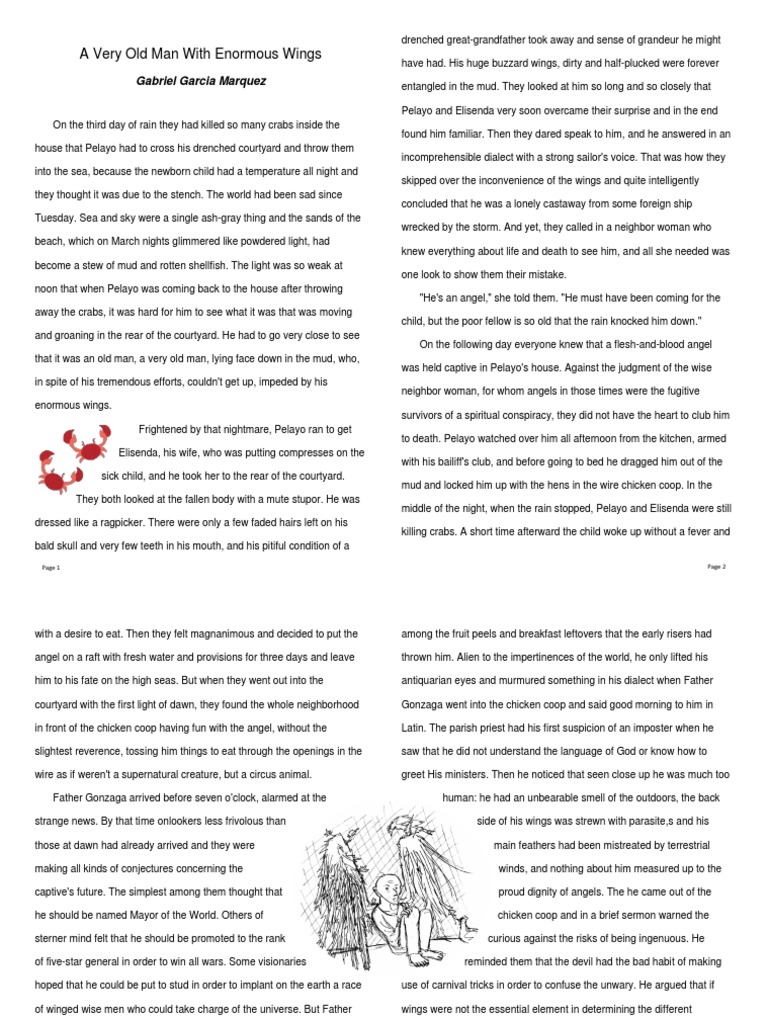 A Very Old Man With Enormous Wings - Text | PDF