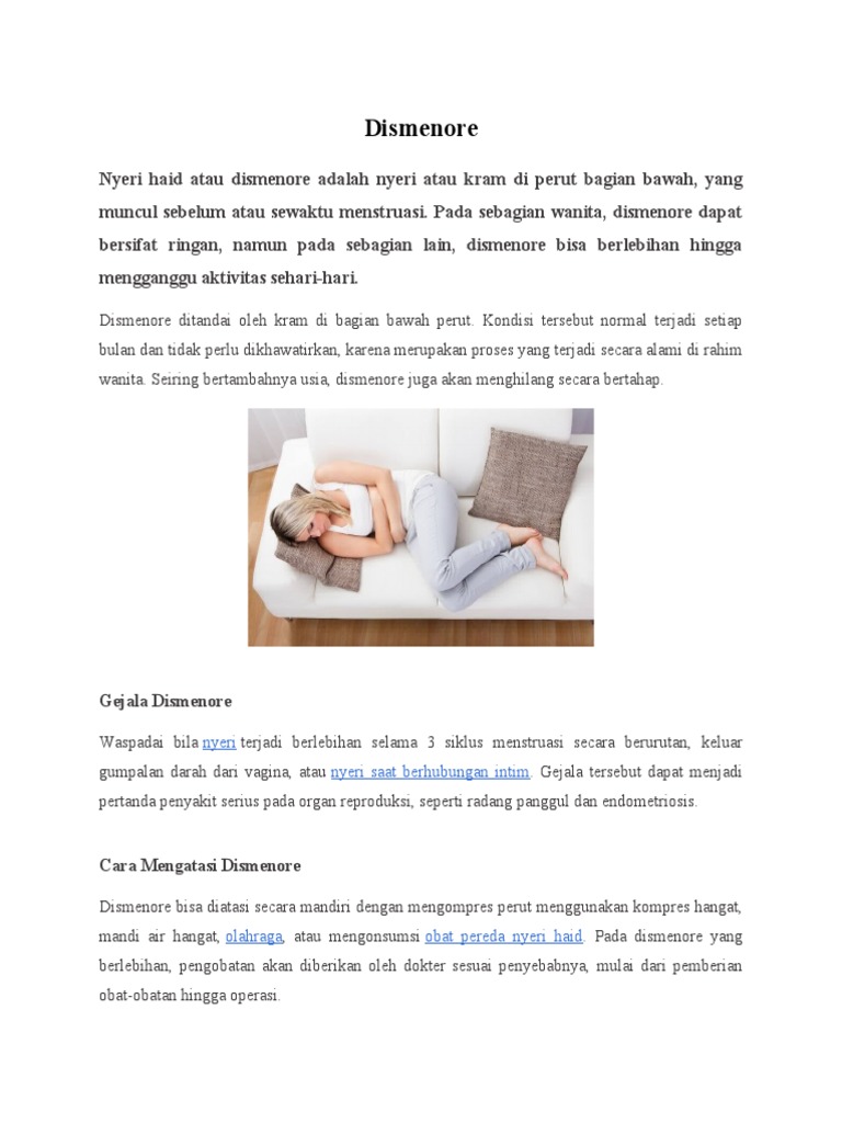 Panduan Lengkap Dismenore dan Penanganannya | PDF | Kesehatan Holistik | Sains & Matematika