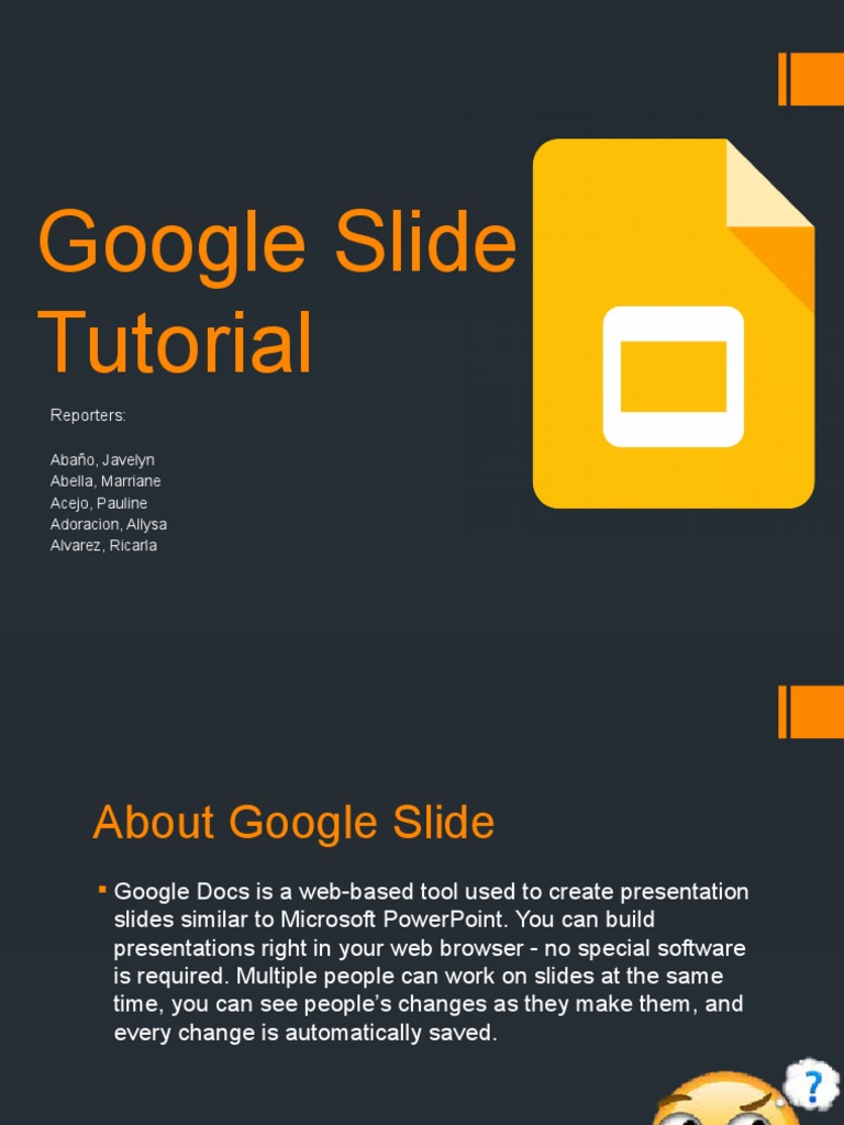 Google Slide Tutorial | PDF | Computing | Software