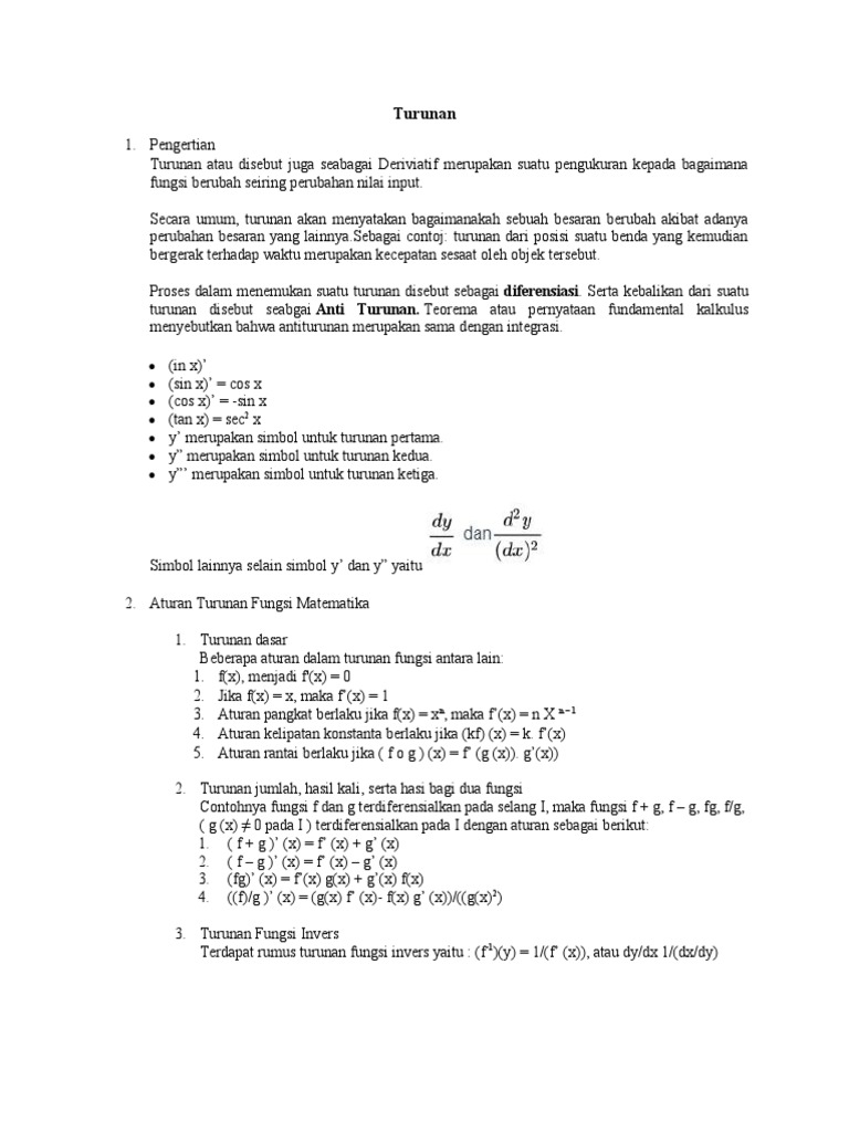 Turunan | PDF