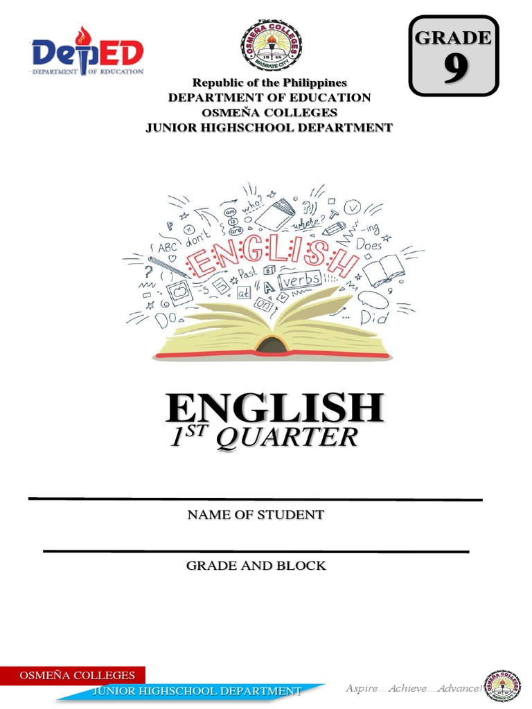 First Quarter G9 MODULE | PDF | Poetry | Allegory