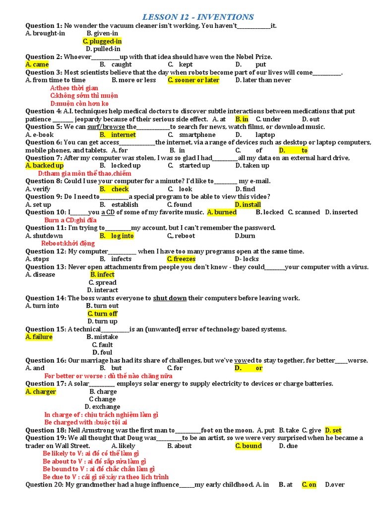 Inventions and Technology Quiz | PDF | Crimes | Crime & Violence