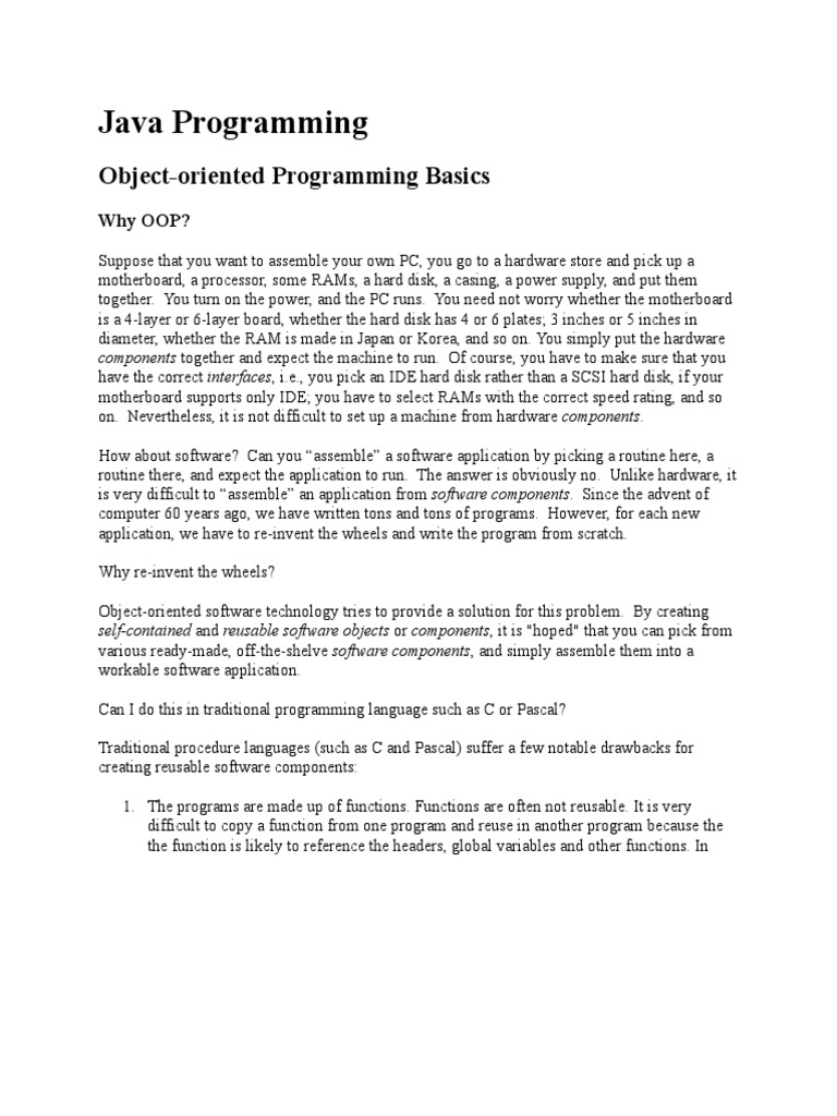 11 Java Basics Pdf Class Computer Programming Method Computer