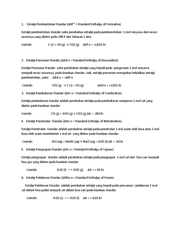 Macam Macam Entalpi | PDF