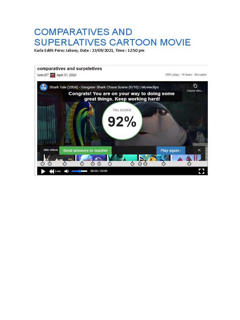 Comparatives and Superlatives Cartoon Movie | PDF