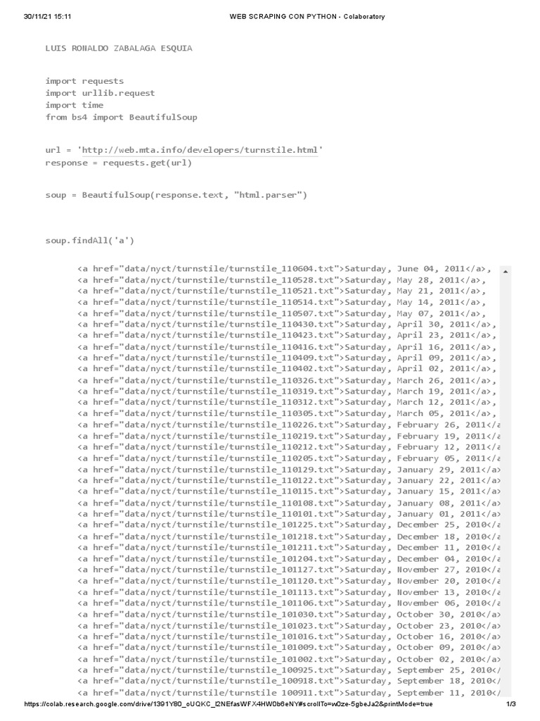 Web Scraping Con Python - Colaboratory | PDF | Cyberspace | Information ...