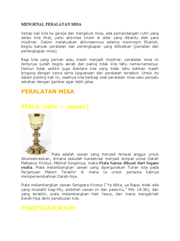 Mengenal Peralatan Misa | PDF