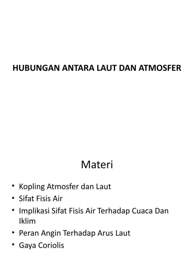 Interaksi Laut dan Atmosfer dalam Iklim | PDF