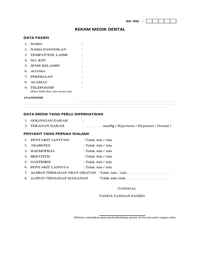 Form Anamnesis | PDF