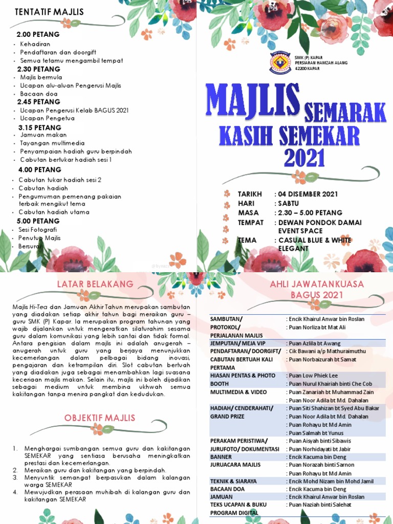 Majlis Semarak Kasih Semekar 2021 | PDF