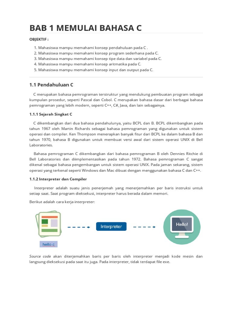 Mempelajari Dasar Bahasa Pemrograman C | PDF