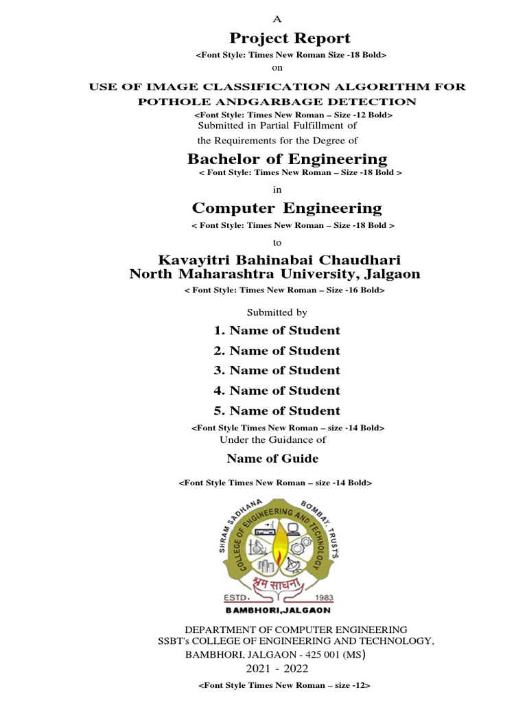 Format of Project Report - Typing Instructions | PDF | Use Case | Computing
