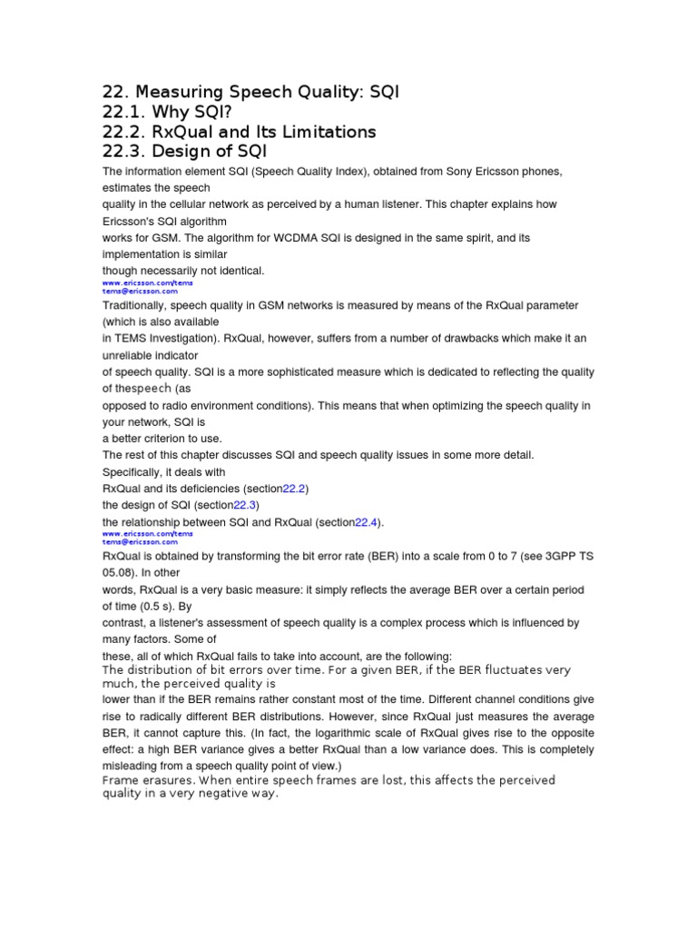 SQI Ericsson | Variance | Statistics