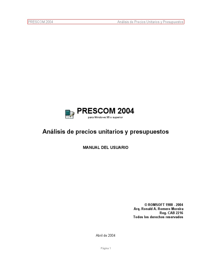 Manual Prescom 2004 - 024344 | PDF | Presupuesto | Ventana (informática)