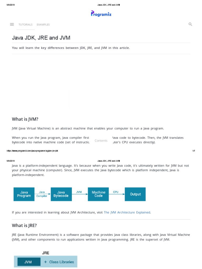 Java JDK, JRE and JVM | Download Free PDF | Java Virtual Machine | Java (Programming Language)