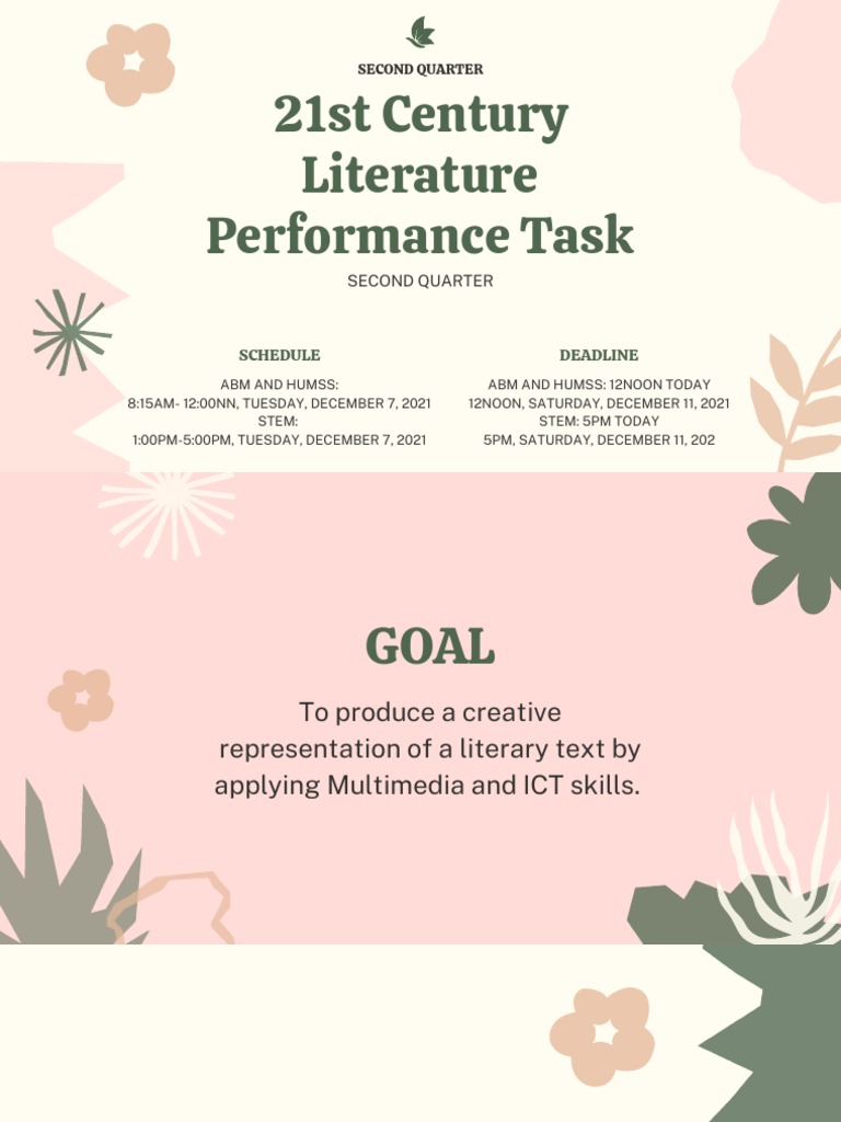 21st Century Literature Performance Task: Second Quarter | PDF | Essays | Communication