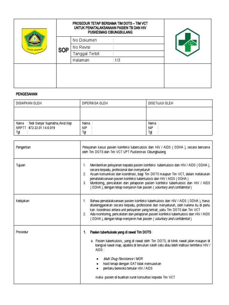 SOP Tatalaksana TB Hiv | PDF