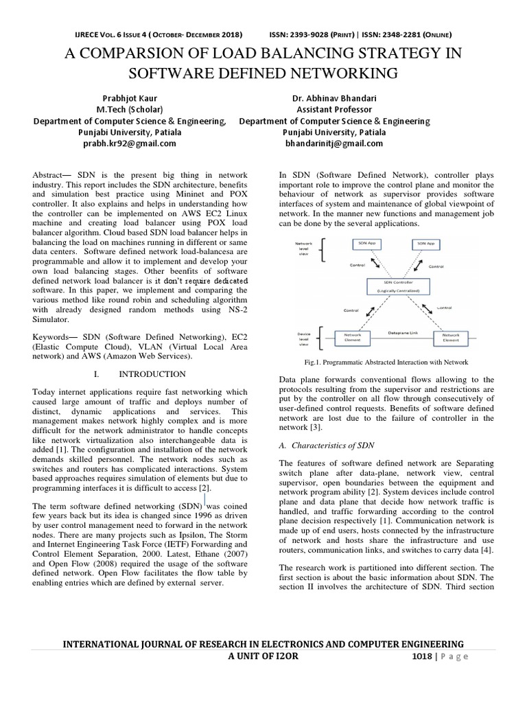 A Comparsion of Load Balancing Strategy in Software Defined Networking | PDF | Computer Network ...