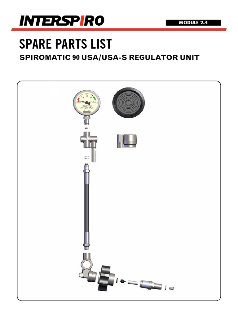 Spare Parts List: Spiromatic 90 Usa/Usa-S Regulator Unit | PDF ...