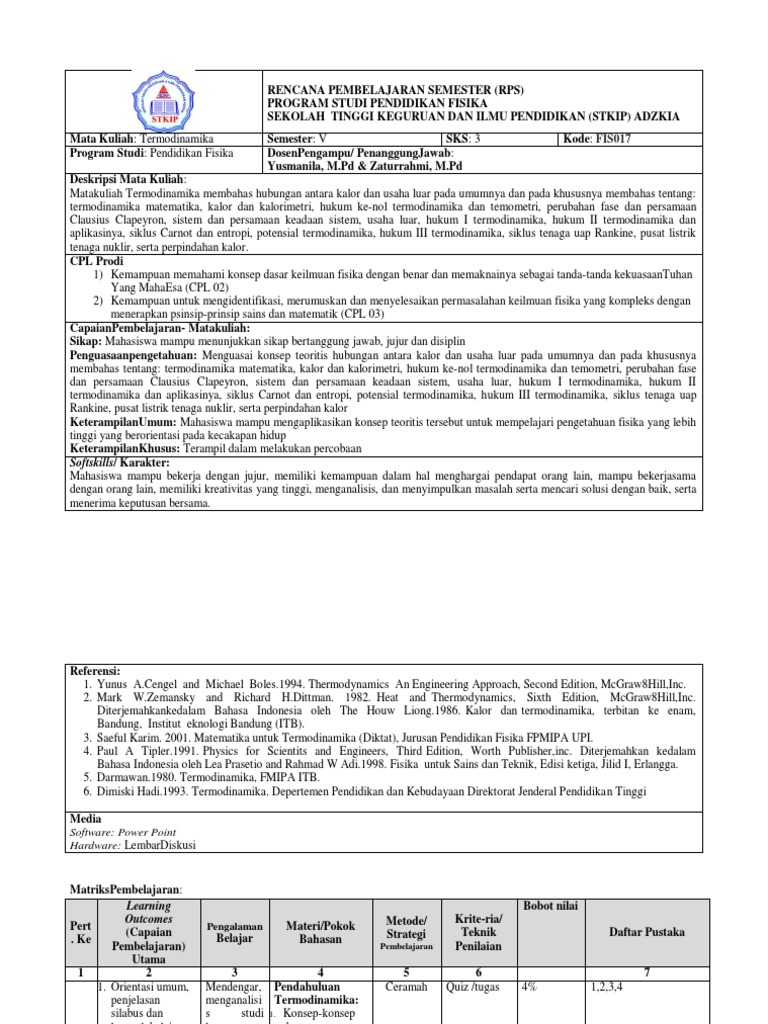 Rps Termodinamika Fix | PDF
