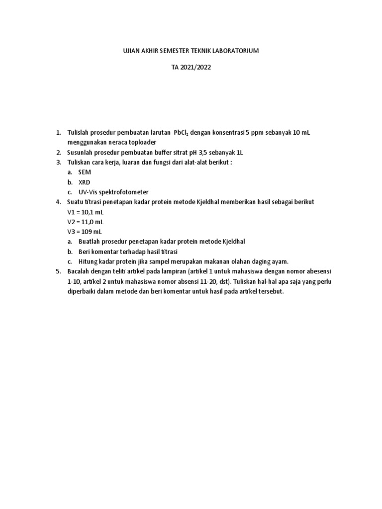 Ujian Akhir Lab Teknik 2021/2022 | PDF