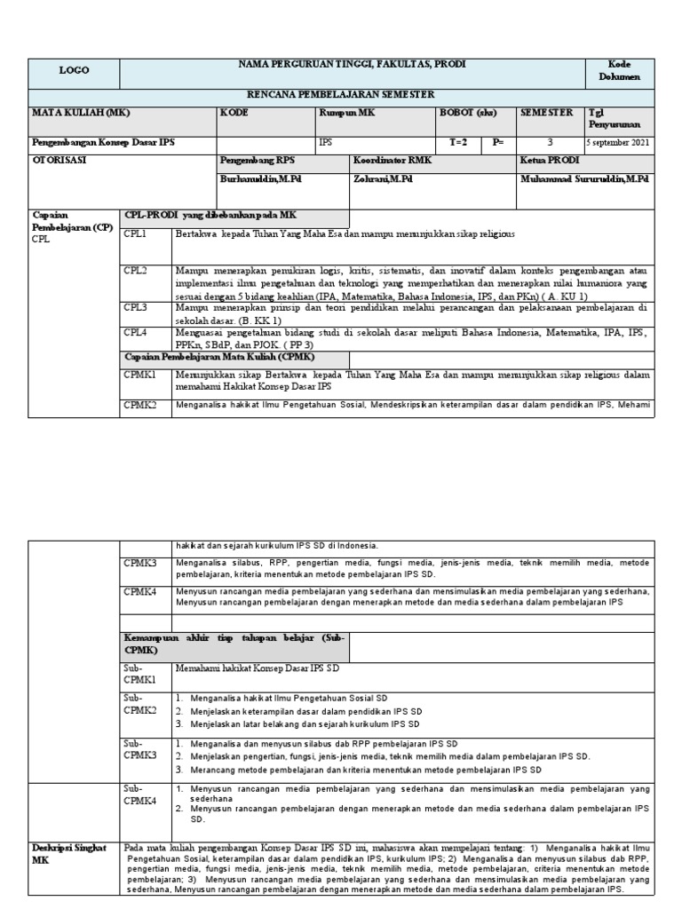 Rps Pengembangan KD Ips SD | PDF