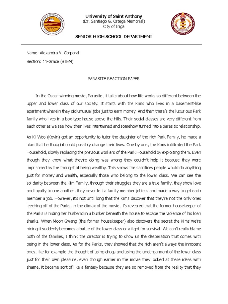 Reaction+Paper Alex+Corporal | PDF
