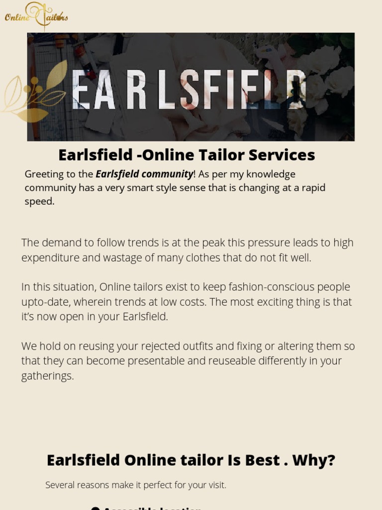 Earlsfield - Online Tailor Services | PDF | Career & Growth | Lifestyle