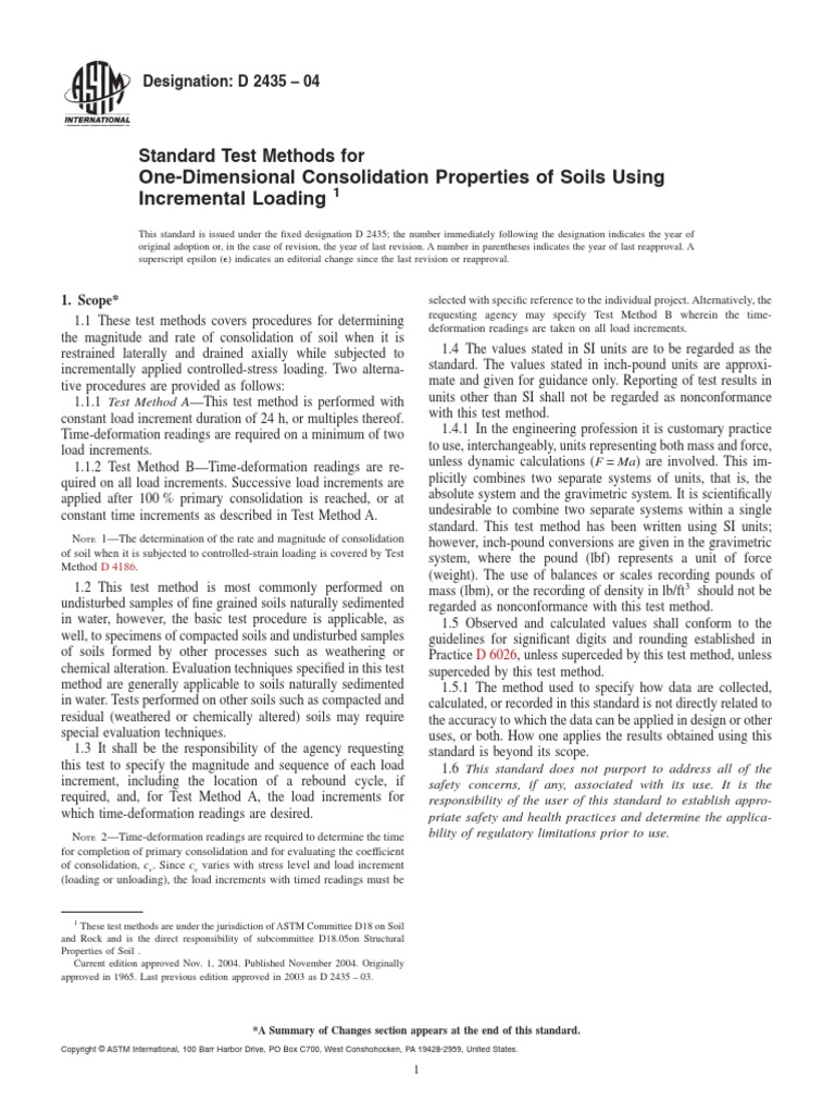 D2435 Cons Edometro | PDF