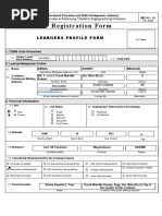New TESDA Registration Form (MIS 03-01 V 2021) | PDF | Disability