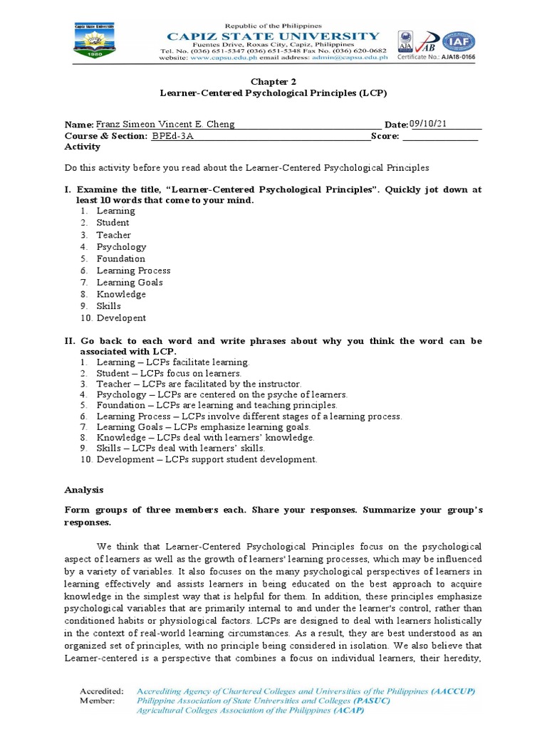 Activity Module 2 | PDF | Learning | Psychology