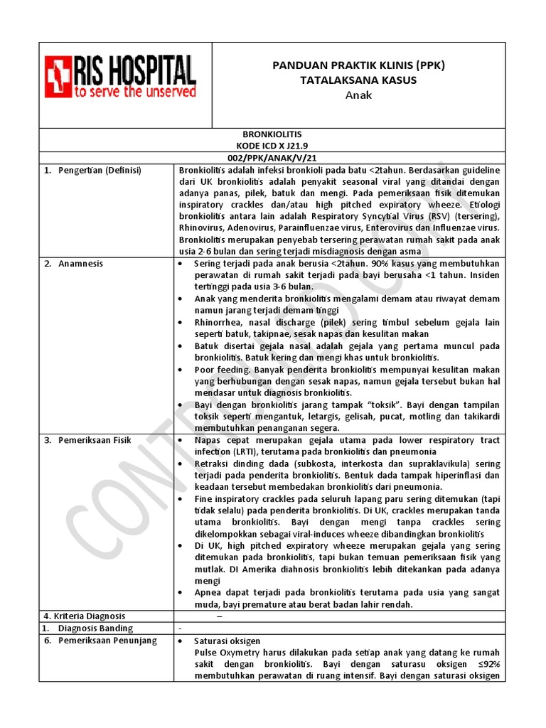 002 PPK Anak BRONKIOLITIS | PDF