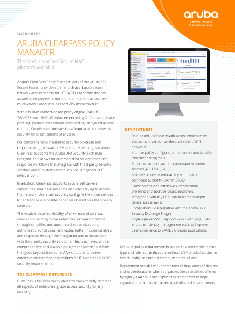 DS ClearPass PolicyManager | PDF | Radius | Computer Network