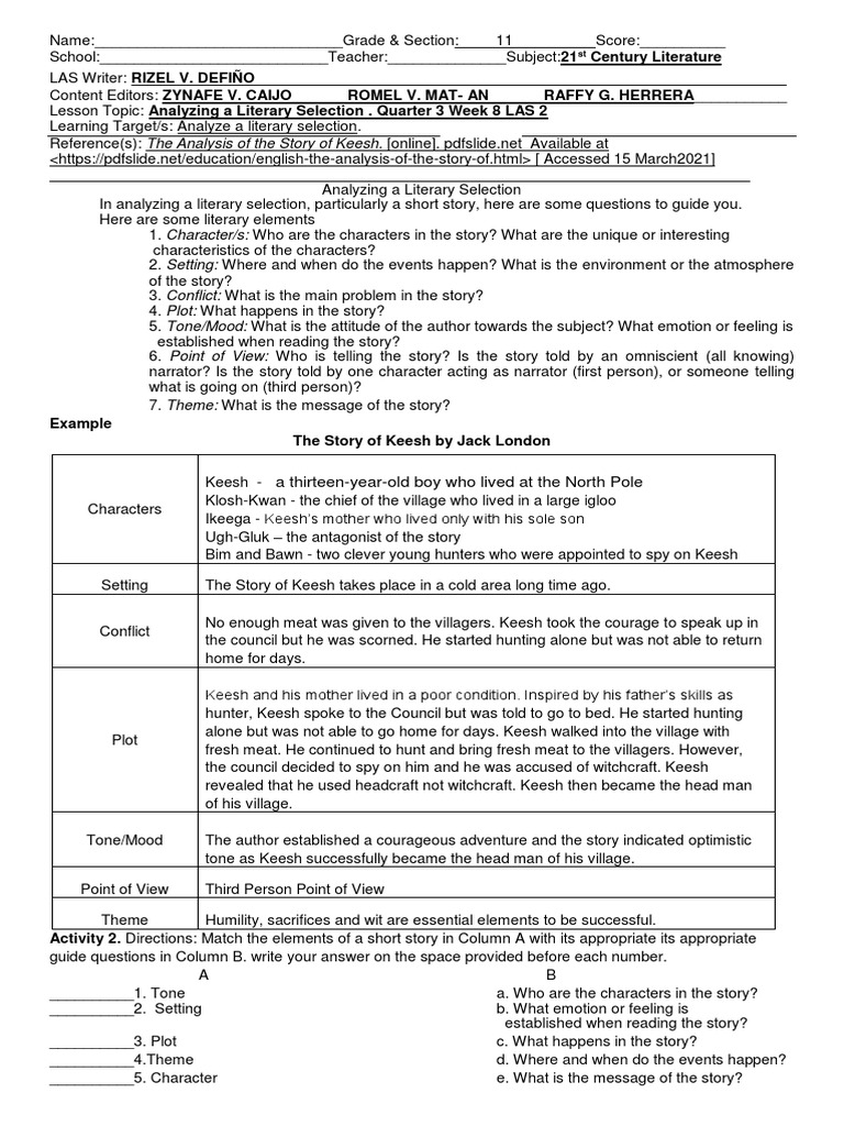 Grade 11 21st Century Literature From The Philippines and The World ...