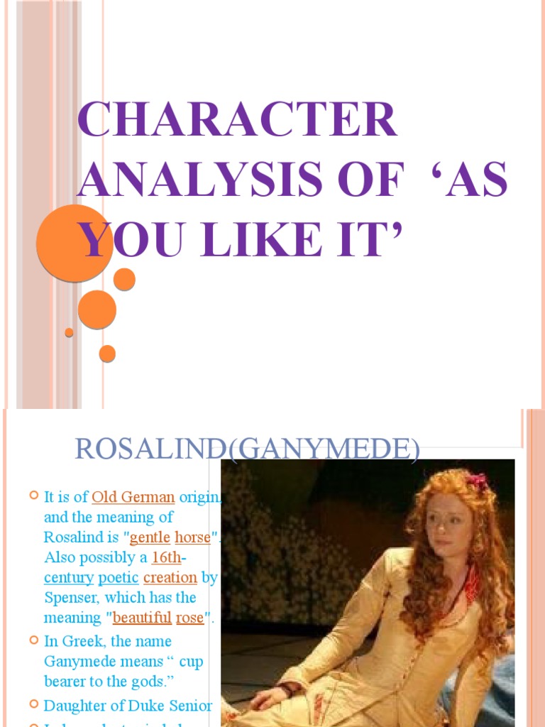 Character Analysis of As You Like It' | PDF | As You Like It ...