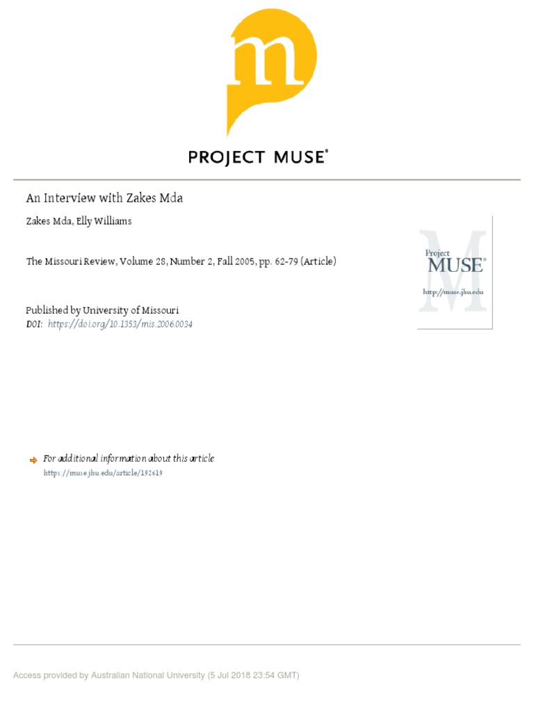 An Interview With Zakes Mda | PDF | Social Science | Poetry