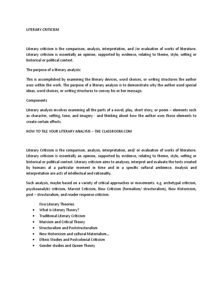 Literary Criticism Module | PDF | Literary Criticism | Criticism