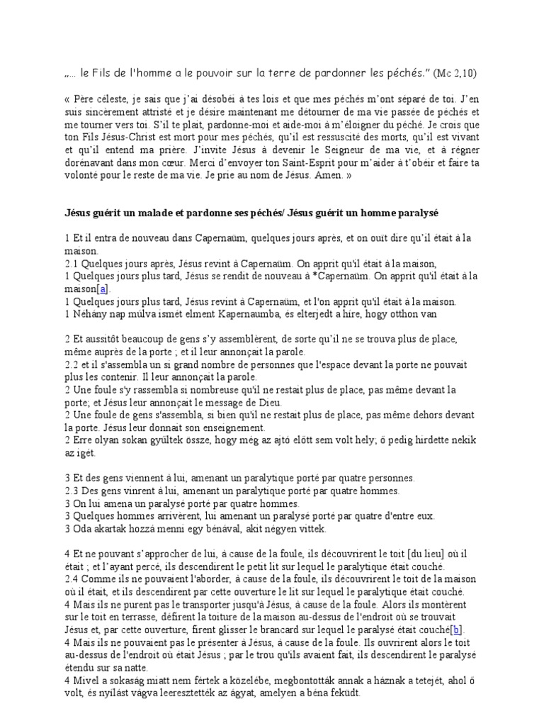 Marc 2,1-12 | PDF | Divinités | Théisme